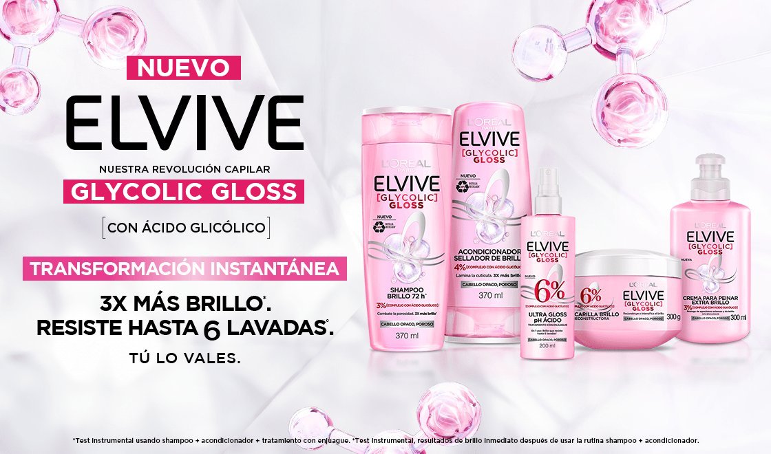 Elvive Glycolic Gloss con ácido glicólico| L'Oréal Paris